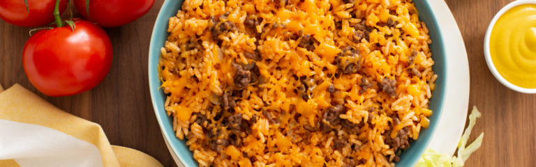 Cheeseburger Rice with Cheddar and Beef | Minute® Rice